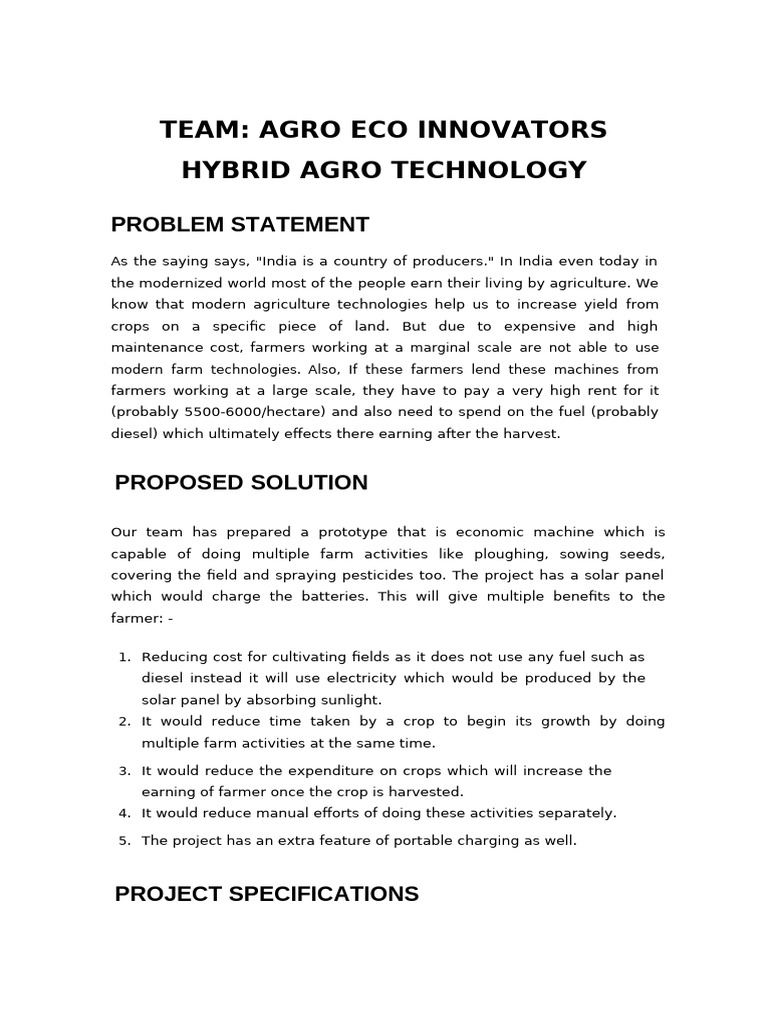 AGRO ECO INNOVATORS | PDF | Agriculture | Sustainable Energy