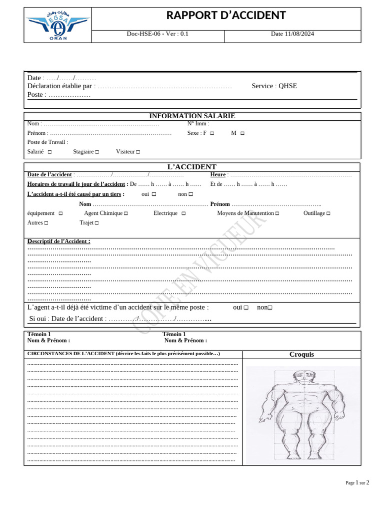 Rapport D'investigation D'accident | PDF