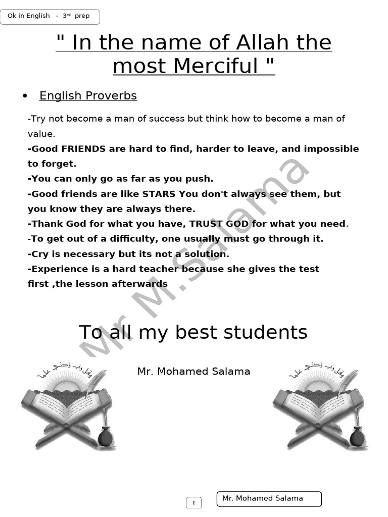 English Proverbs and Vocabulary Guide | PDF