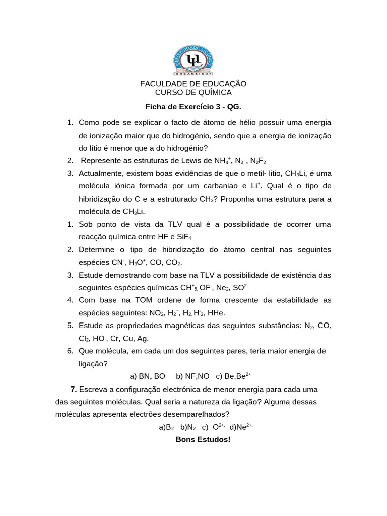 ficha 3 QG | PDF