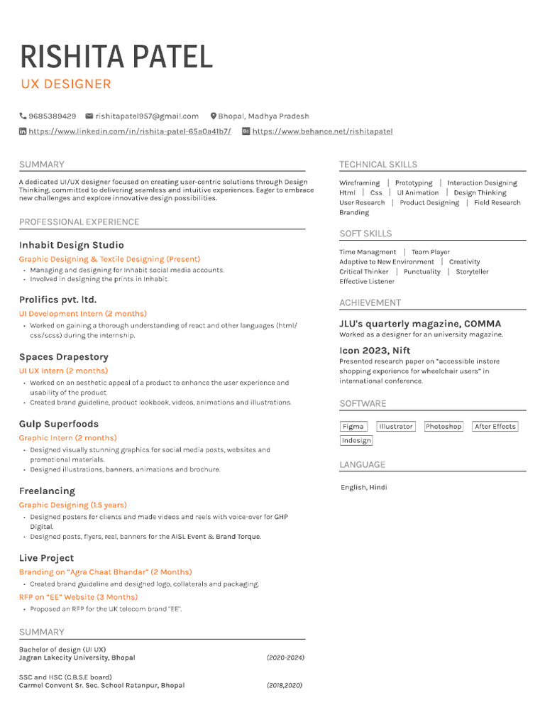 Resume Final | PDF | Human–Computer Interaction | Design