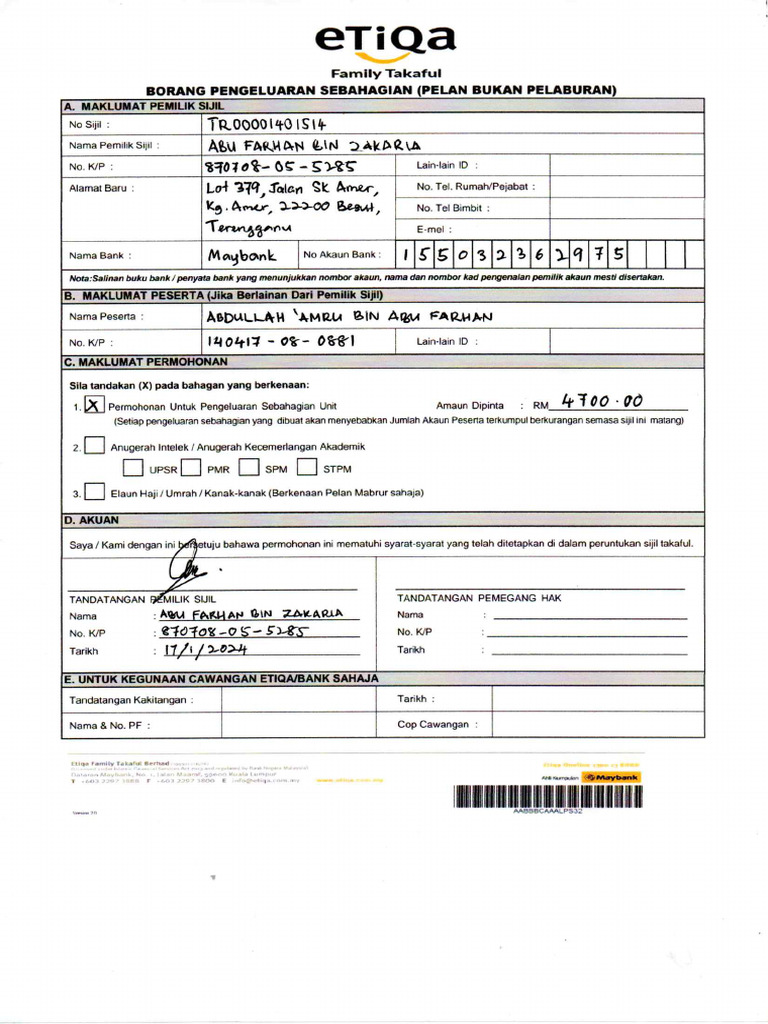 BORANG PENGELUARAN | PDF