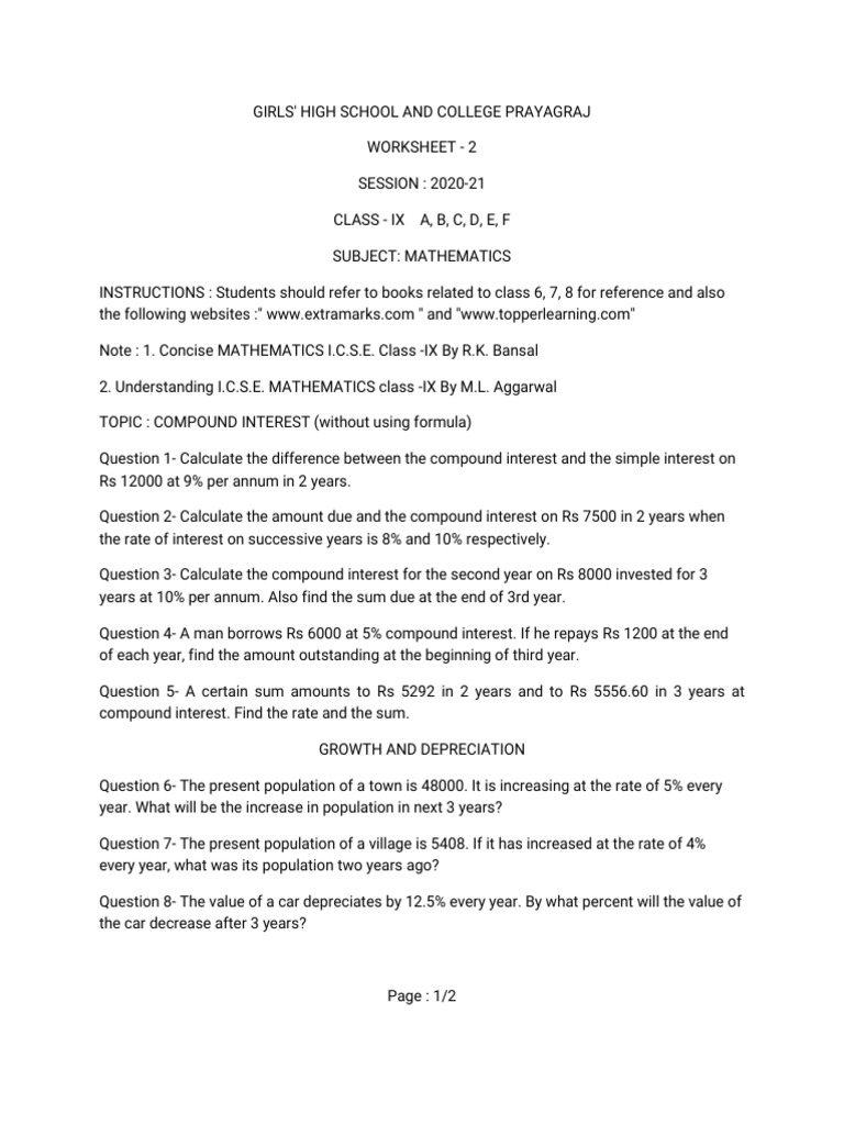 Class IX Mathematics PDF | PDF