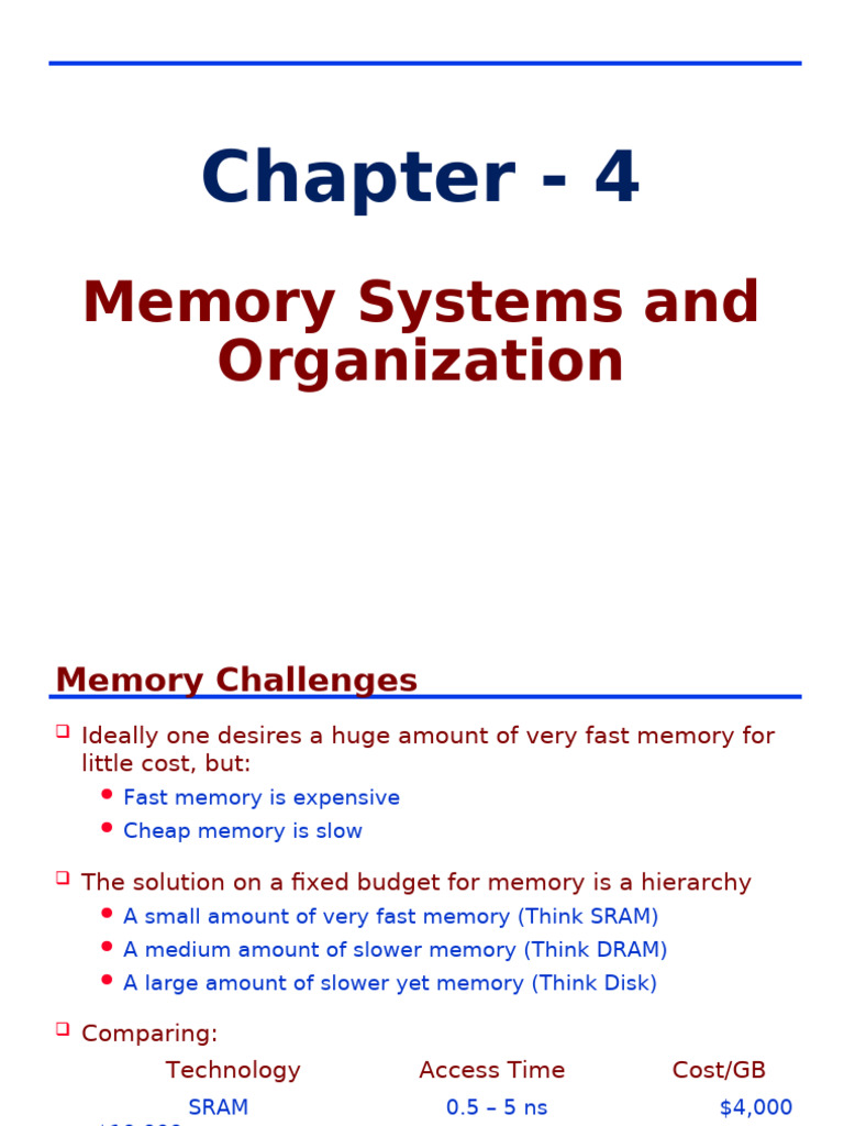 Chapter 4 Memory Organization Lecture | PDF | Cpu Cache | Computer Data Storage
