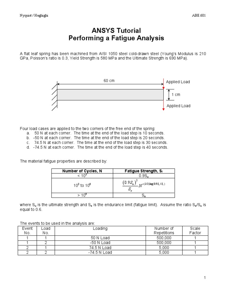 Ansys Fatigue Tutorial v81 | PDF | Strength Of Materials | Fatigue ...