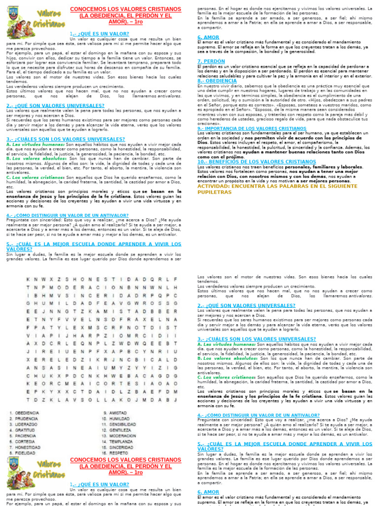 Tema2 Unidad6 1ro | PDF | Amor | Perdón