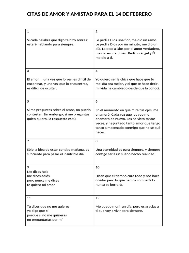 Citas de San Valentín - Plan Lector 2024 | PDF | Amor