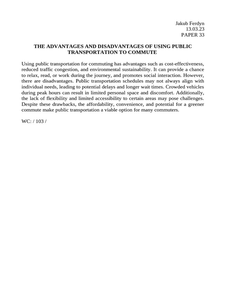 Paper 33 Public Transport | PDF