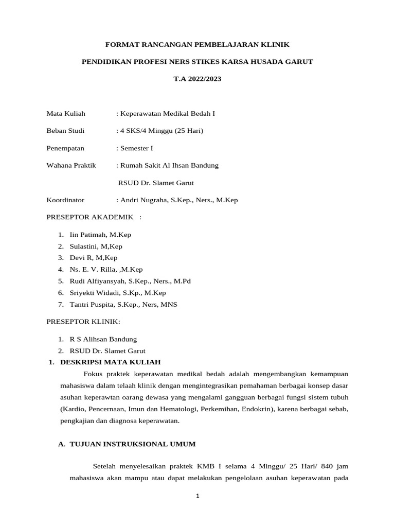 BPKM KMB I Reguler (2022-2023) | PDF