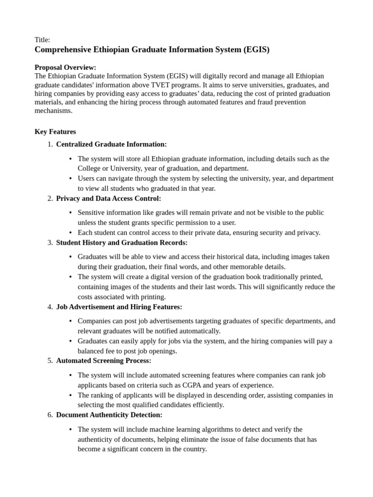 Ethiopian Graduate Information System | PDF | Privacy | Information