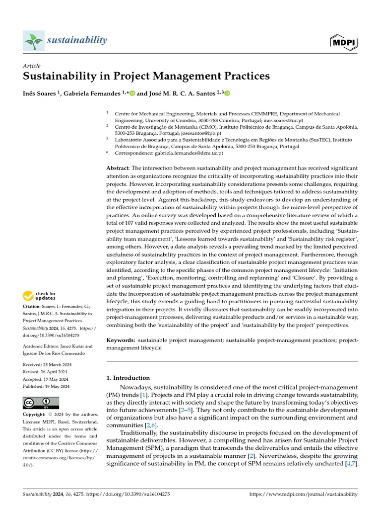 3 - Sustainability in Project Management Practices | PDF ...