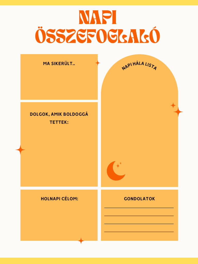 Napi Összefoglaló Kitölthető | PDF