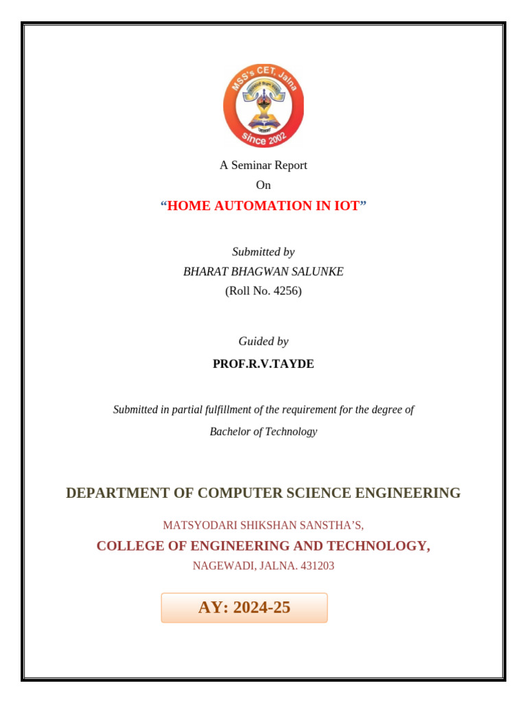 A Seminar Report | PDF | Engineering