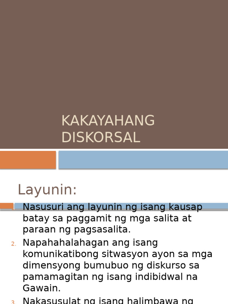 Kakayahang Diskorsal Autosaved Autosaved | PDF