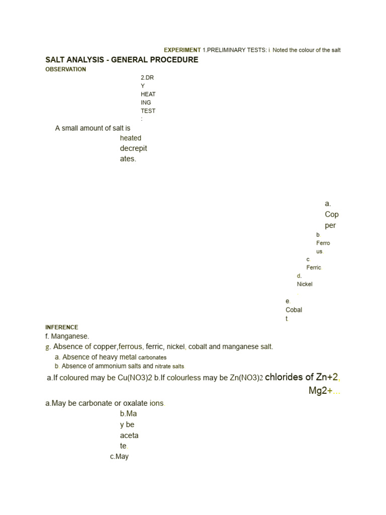 Salt analysis (3) | PDF | Salt (Chemistry) | Precipitation (Chemistry)