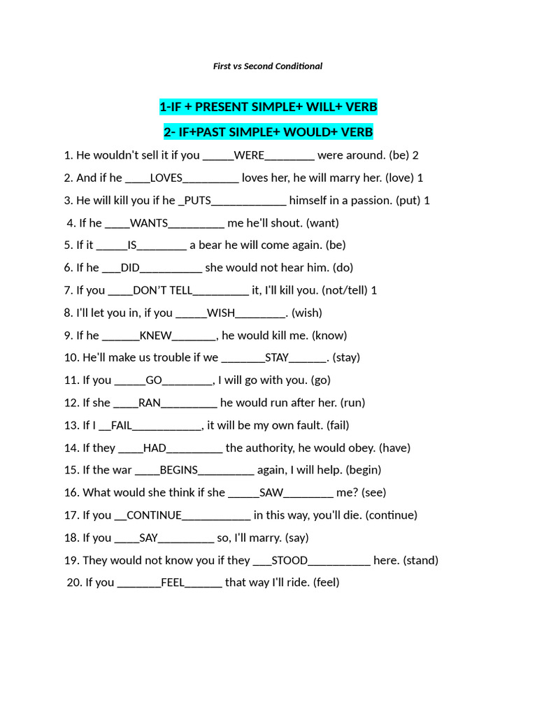 First vs Second Conditional ODP | PDF First vs Second Conditional ODP | PDF