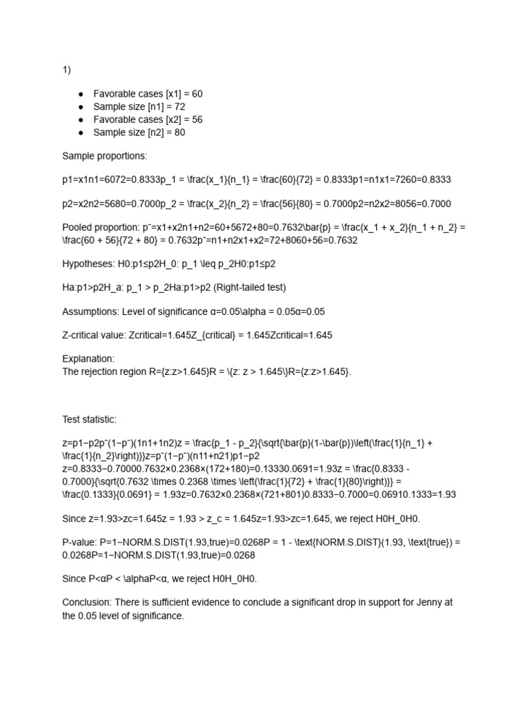 Ap Statistics Unit 9 TST | PDF | Data Analysis | Sampling (Statistics)