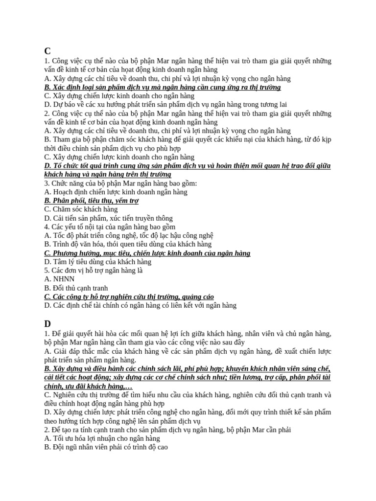 Marketing Ngân Hàng Cki (Chương 1) | PDF