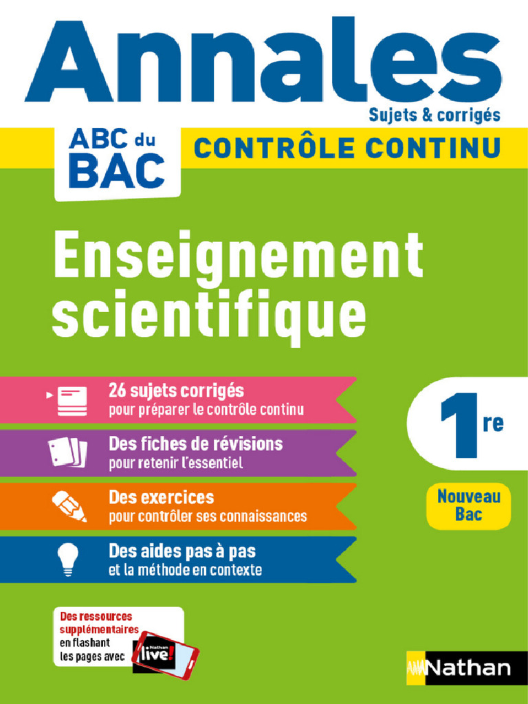 Annales BAC 2021 - Enseignement Scientifique 1re - Contrôle Continu | PDF
