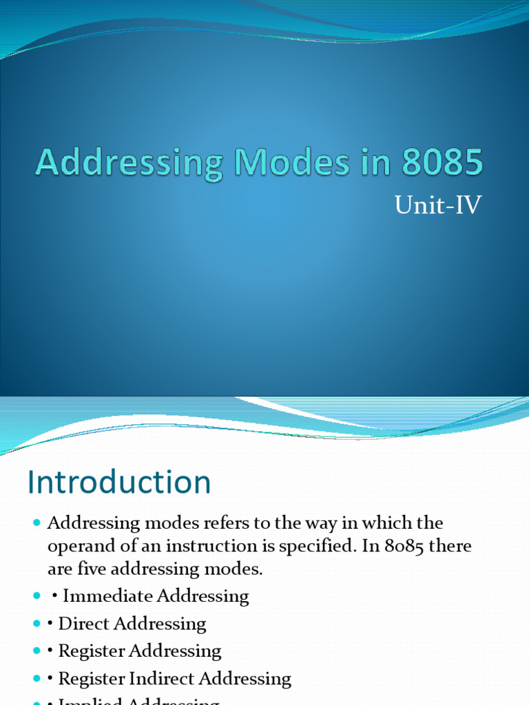 Addressing Modes in 8085 | PDF