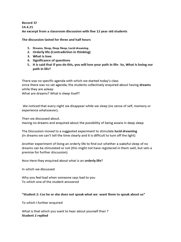 Orderly Life, Love, Losing Path in Life | PDF | Thought | Dream