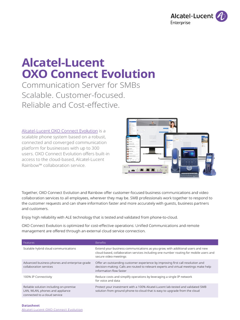 oxo-connect-evolution-datasheet-en | PDF | Session Initiation Protocol | Voice Over Ip