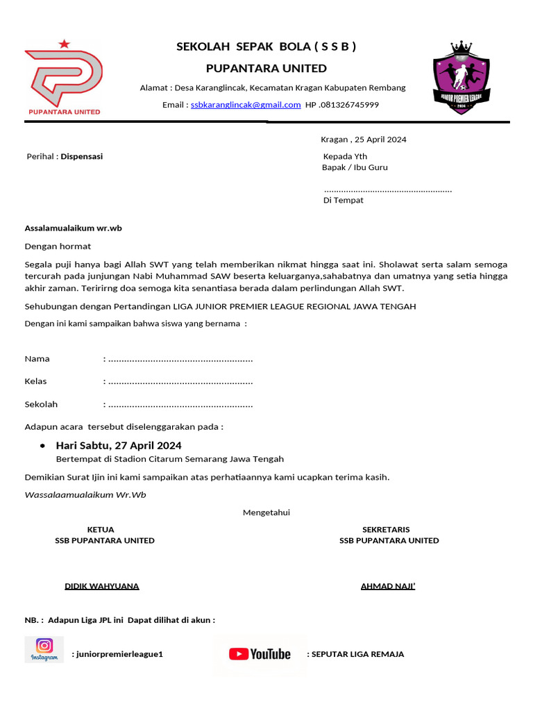 Surat Ijin JPL | PDF