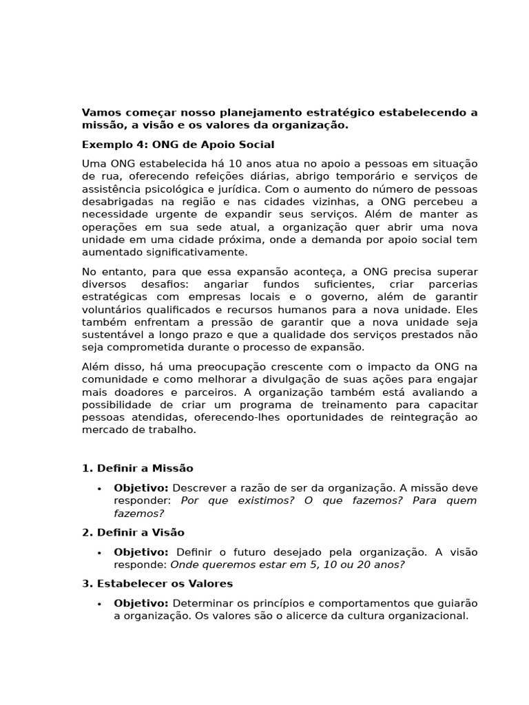Exemplo 4 ONG de Apoio Social | PDF