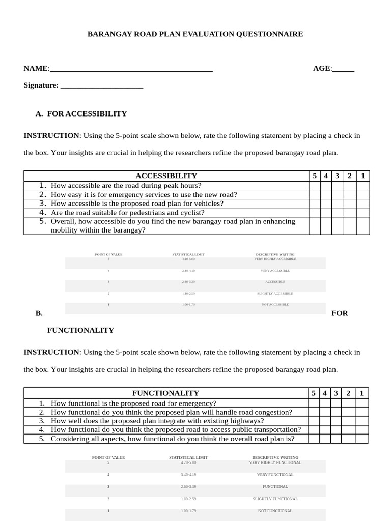 Validation Questionnaire | PDF | Road | Natural Environment