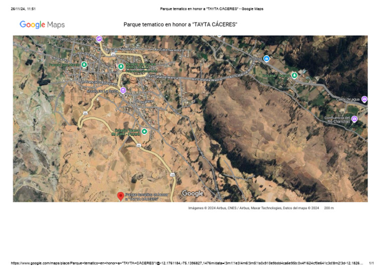 Parque Tematico en Honor a _TAYTA CÁCERES_ - Google Maps | PDF