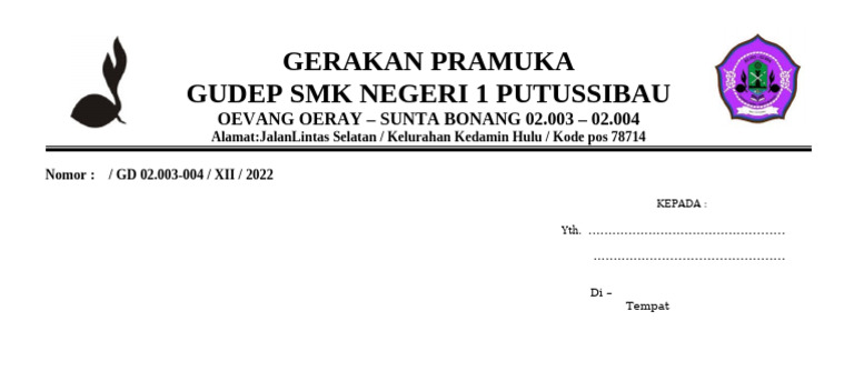 Kop Surat Gudep Pramuka SMK 1 | PDF