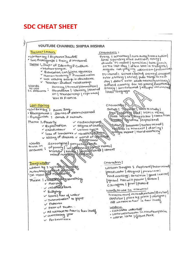 SDC Cheat Sheet | PDF