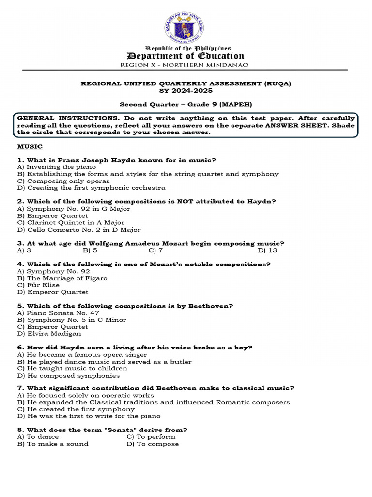 Grade 9 Mapeh q2 Final | PDF | Recreational Drug Use | Tempo