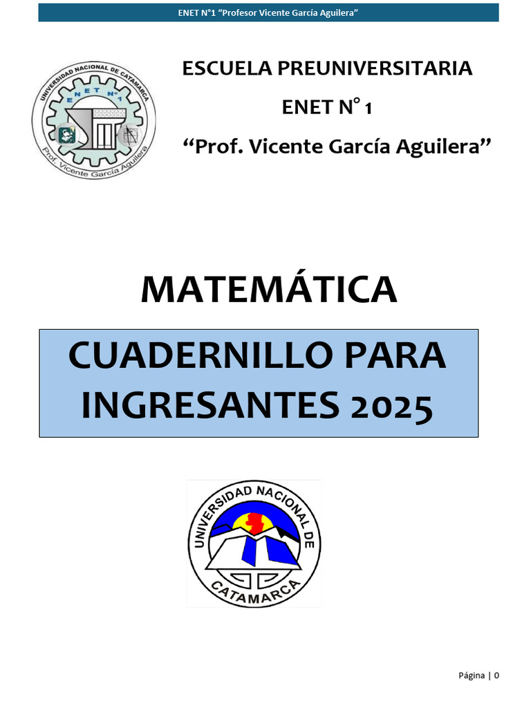 Cuadernillo de Ingreso Completo para El Ciclo Lectivo 2025 | PDF | División (Matemáticas) | Ángulo