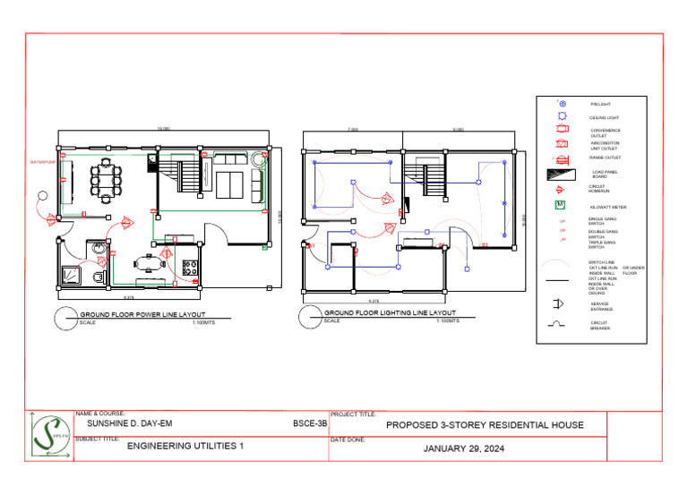 Ground Floor Electrical Layout Plan | PDF | Electrical Engineering ...