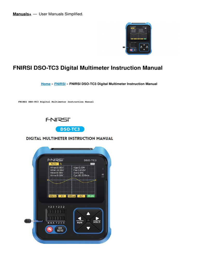 Dso tc3 Digital Multimeter Manual | PDF | Capacitor | Transistor