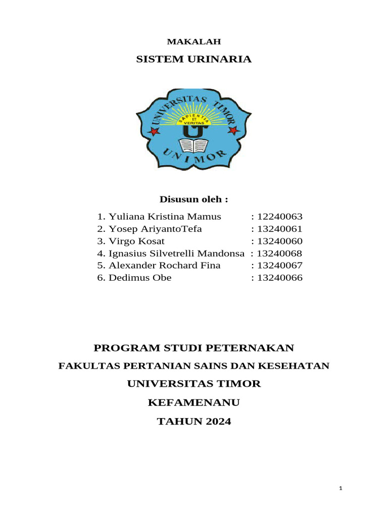 Makalah Sistem Urinaria | PDF