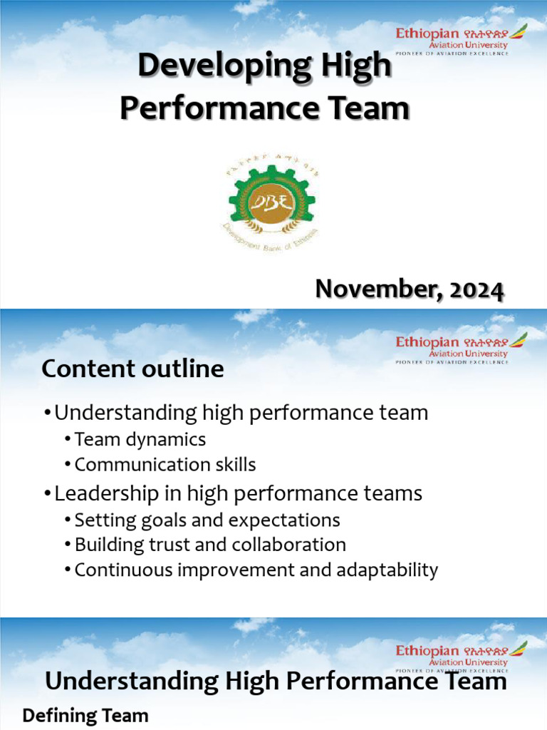 Developing High Performance Team | PDF | Communication | Nonverbal ...