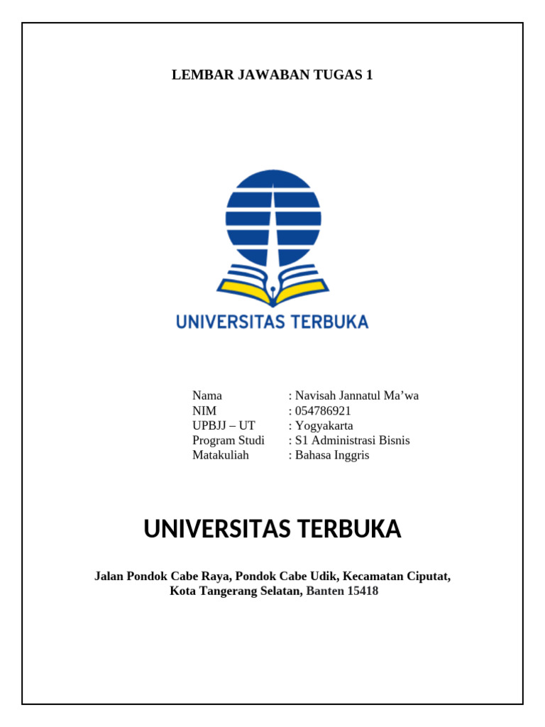 Template File Tugas Tuton | PDF