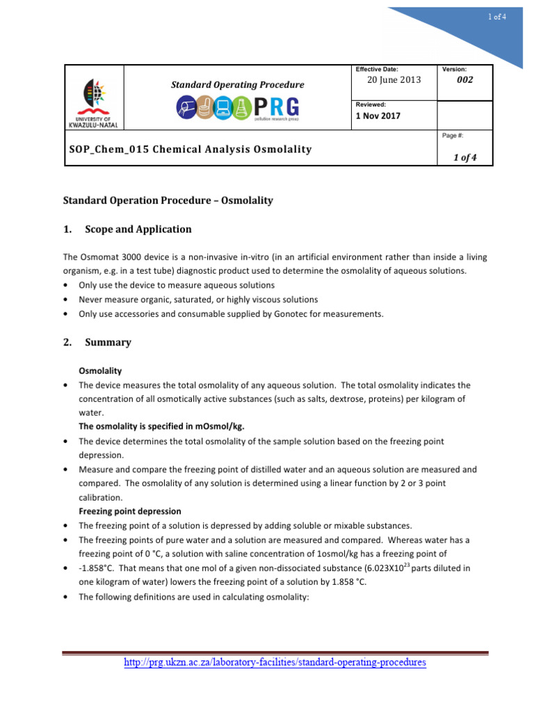 osmo sop anglais | PDF | Melting Point | Chemistry