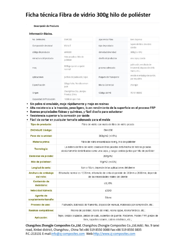Ficha Tecnica Fibra 300 | PDF