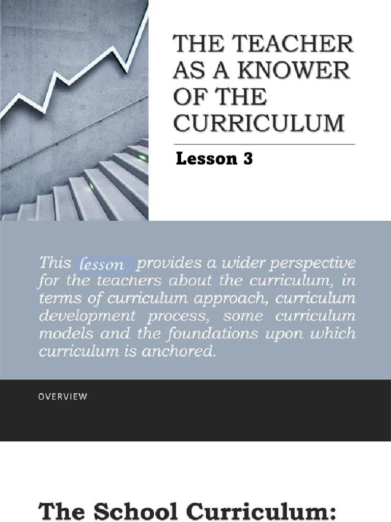 The Teacher As A Knower of The Curriculum | PDF