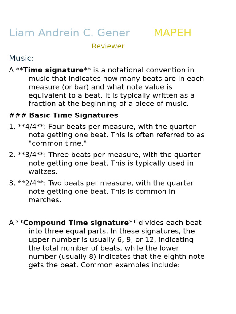 MAPEH Reviewer Grade 6 Quarter 1 | PDF | Oral Hygiene | Software