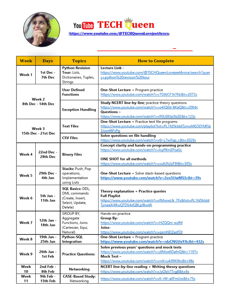 Class 12 CS Study Plan Overview | PDF | Software Engineering | Computing