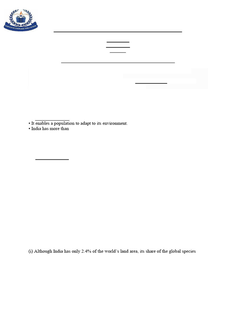 Biodiversity and Conservation Notes | PDF | Biodiversity | Conservation ...