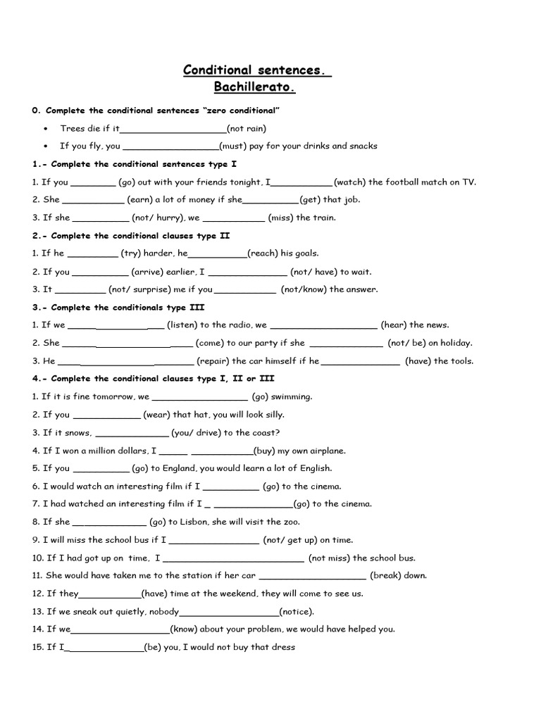 Conditional Sentences Practice | PDF