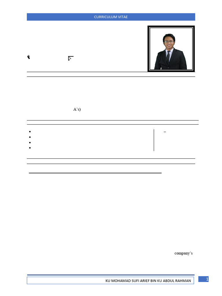 KU MOHAMAD SUFI ARIEF - Resume | PDF