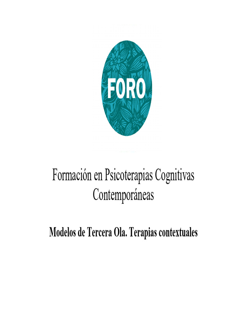 Módulo 8 - Modelos de Tercera Ola. Terapias Contextuales | PDF ...