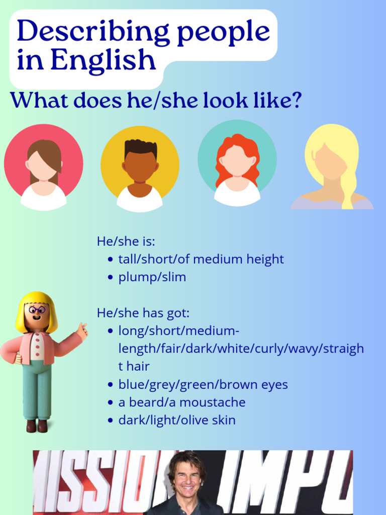 Describing people in English | PDF