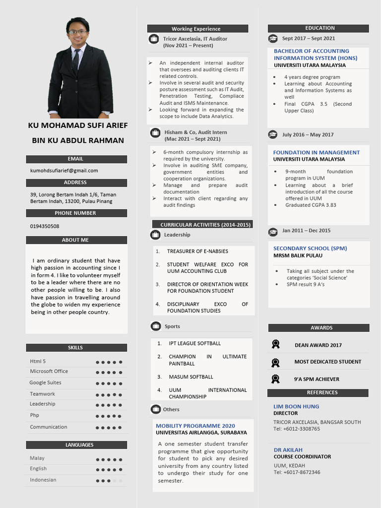 Ku Mohamad Sufi Arief - Resume | PDF